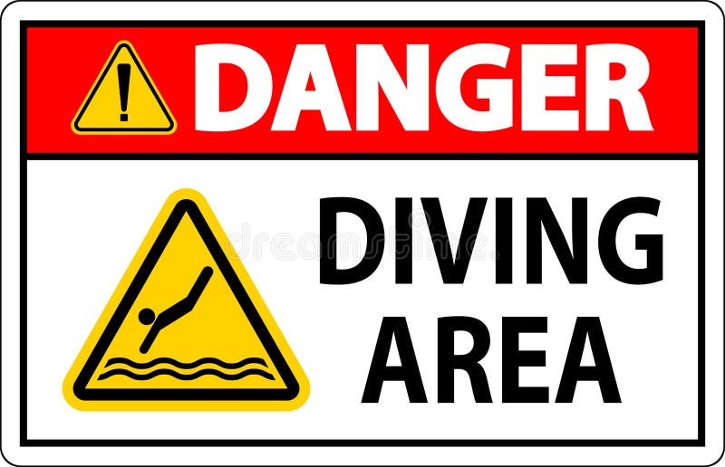 Water Safety Sign Danger - Diving Area Stock Vector - Illustration of ...