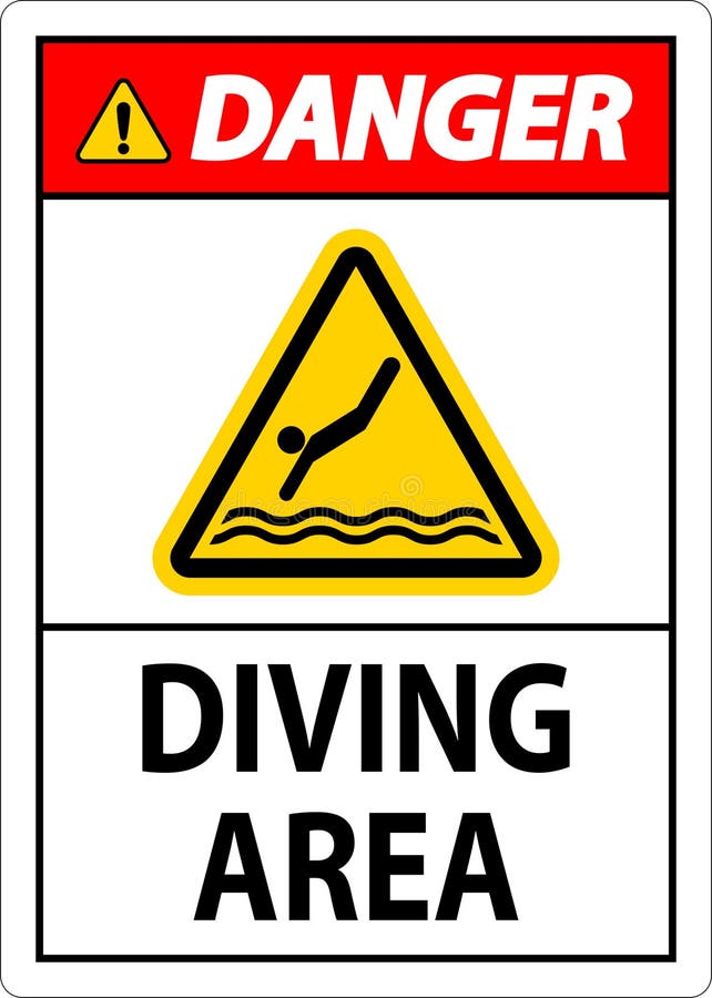 Water Safety Sign Danger - Diving Area Stock Vector - Illustration of ...