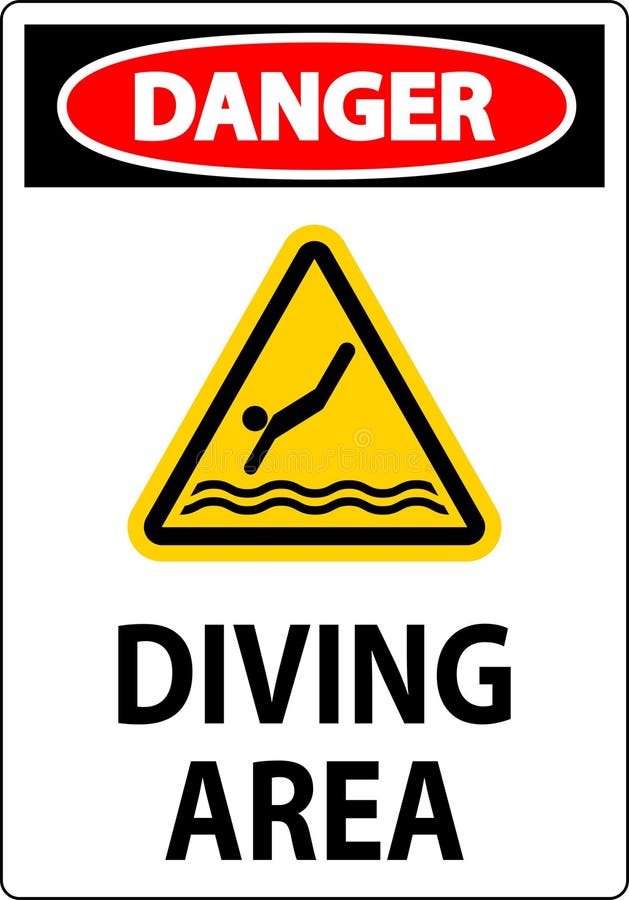 Water Safety Sign Danger - Diving Area Stock Vector - Illustration of ...