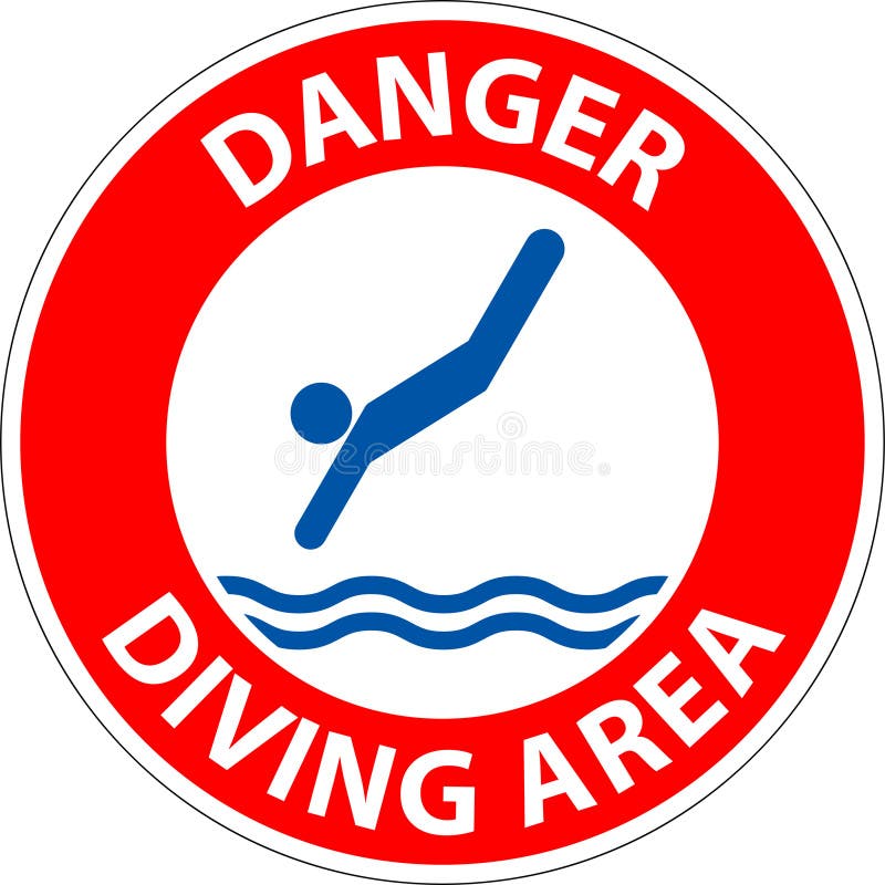 Water Safety Sign Danger - Diving Area Stock Vector - Illustration of ...