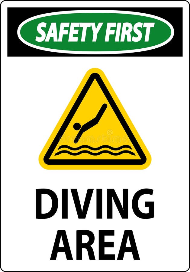 Water Safety Sign Danger - Diving Area Stock Vector - Illustration of ...