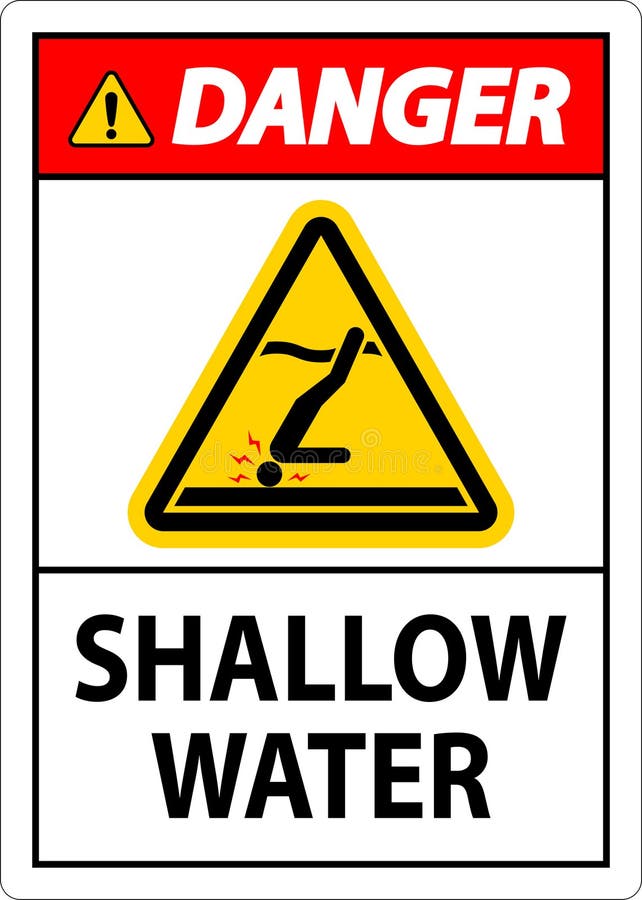 Water Safety Sign Danger - Shallow Water Stock Vector - Illustration of ...