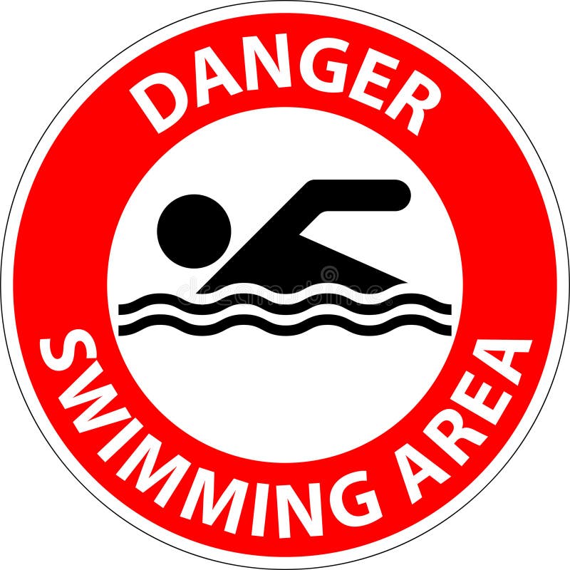 Water Safety Sign Danger - Swimming Area Stock Vector - Illustration of ...