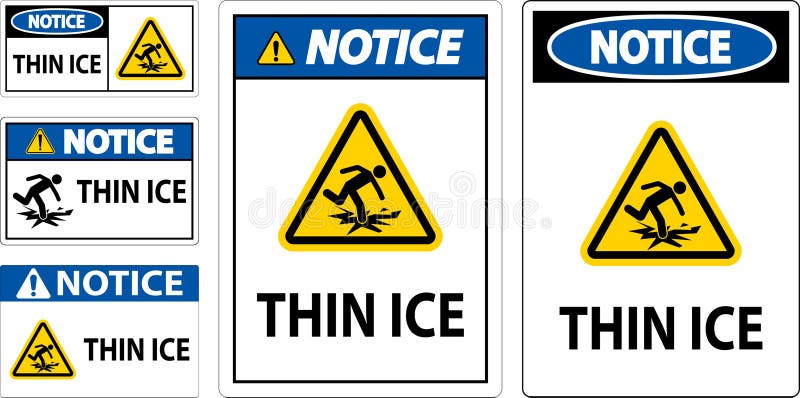 Water Safety Sign Danger - Thin Ice Stock Vector - Illustration of ...