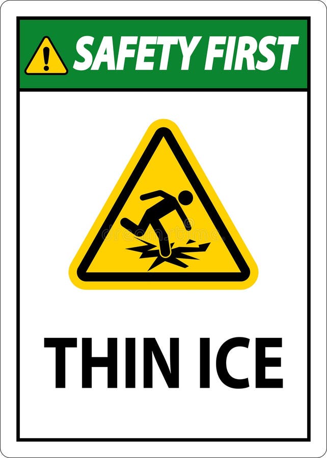 Water Safety Sign Danger - Thin Ice Stock Vector - Illustration of ...