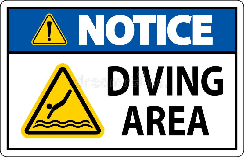 Water Safety Sign Notice - Diving Area Stock Vector - Illustration of ...