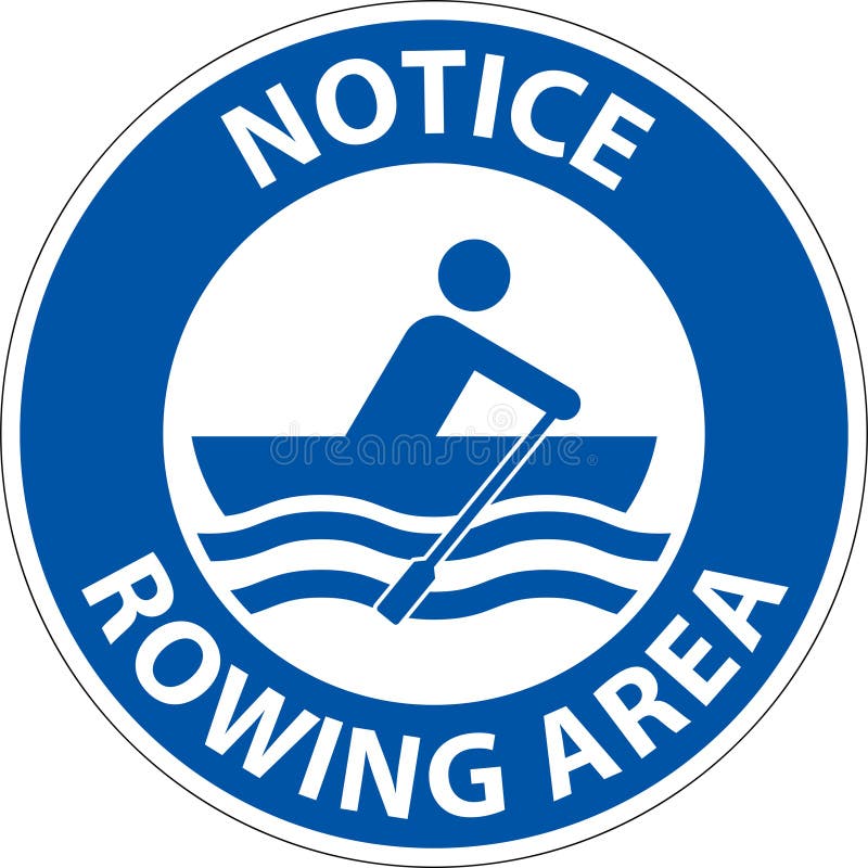 Water Safety Sign Notice - Rowing Area Stock Vector - Illustration of ...