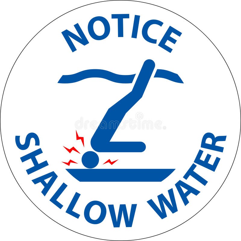 Water Safety Sign Notice - Shallow Water Stock Vector - Illustration of ...