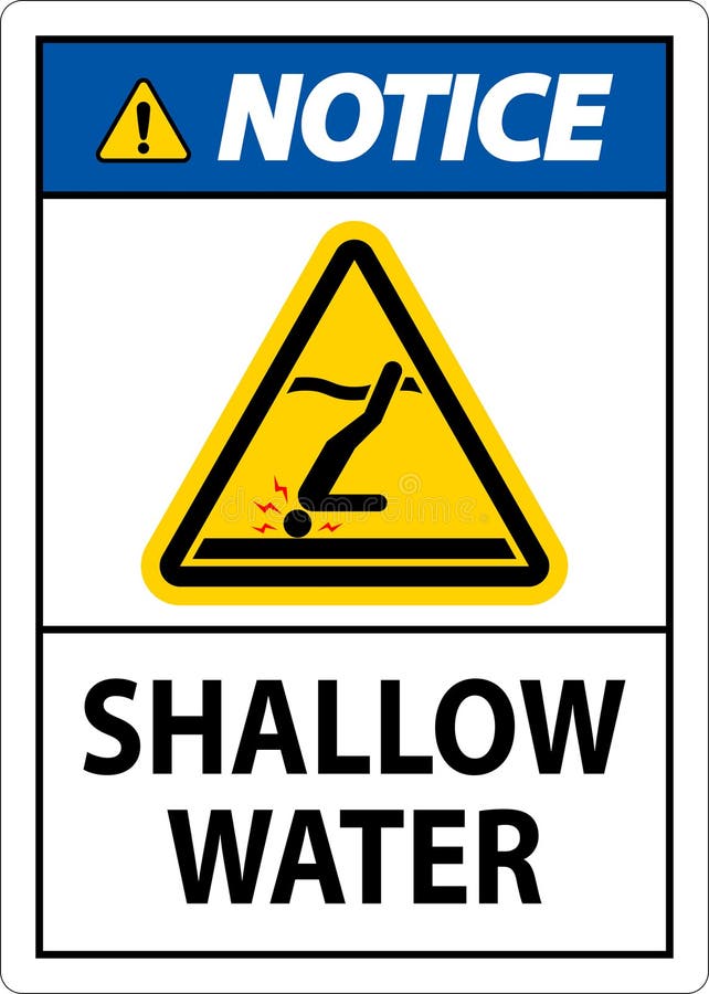Water Safety Sign Notice - Shallow Water Stock Vector - Illustration of ...