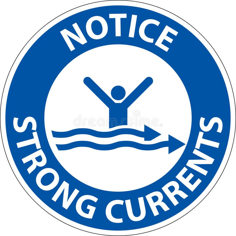 Water Safety Sign Notice - Strong Currents Stock Vector - Illustration ...