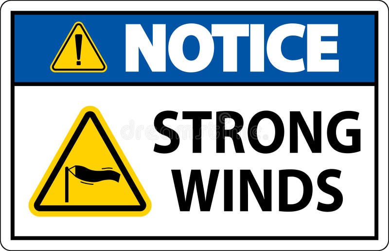 Water Safety Sign Notice - Strong Winds Stock Vector - Illustration of ...