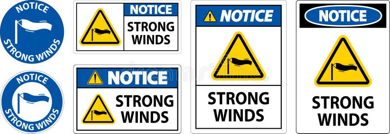 Water Safety Sign Notice - Strong Winds Stock Vector - Illustration of ...