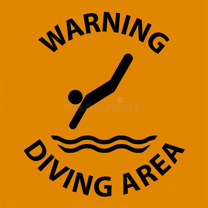 Water Safety Sign Warning - Diving Area Stock Vector - Illustration of ...