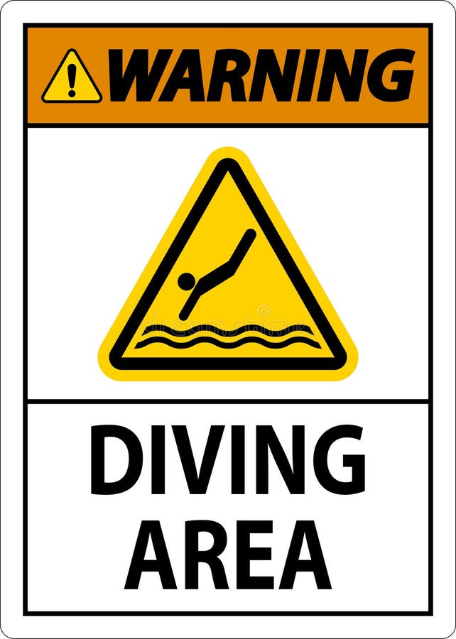 Water Safety Sign Warning - Diving Area Stock Vector - Illustration of ...