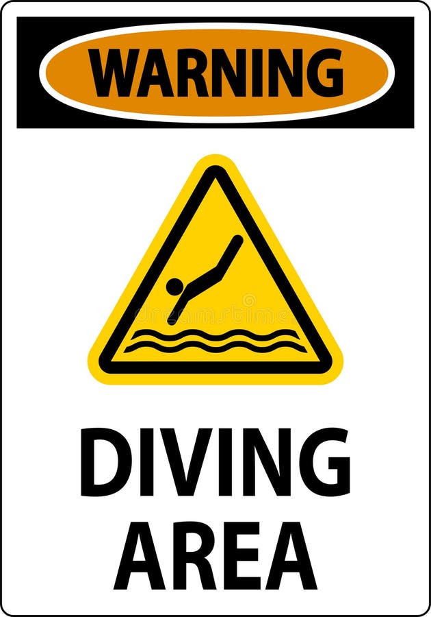 Water Safety Sign Warning - Diving Area Stock Vector - Illustration of ...