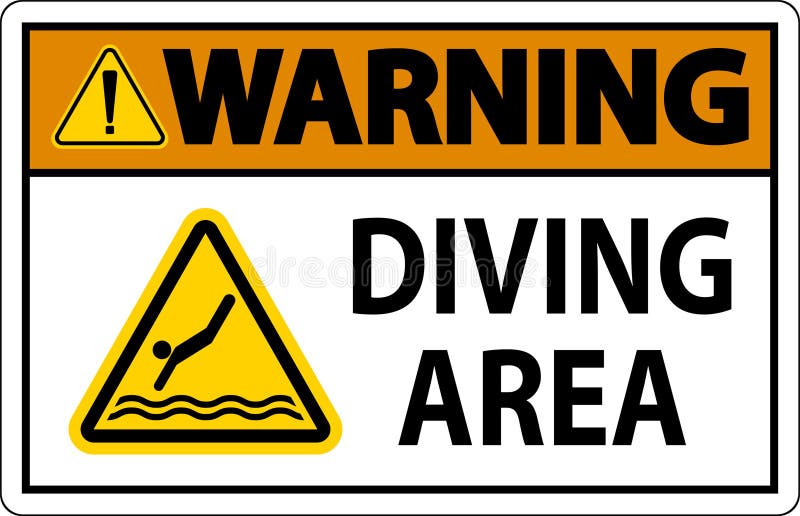Water Safety Sign Warning - Diving Area Stock Vector - Illustration of ...