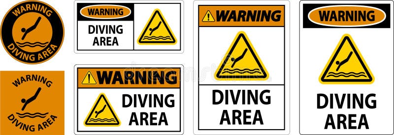 Water Safety Sign Warning - Diving Area Stock Vector - Illustration of ...