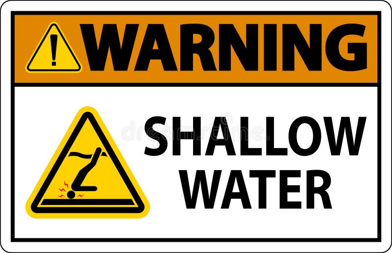 Water Safety Sign Warning - Shallow Water Stock Vector - Illustration ...