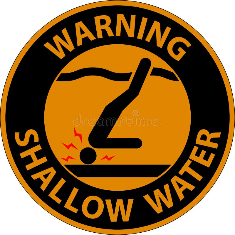 Water Safety Sign Warning - Shallow Water Stock Vector - Illustration ...