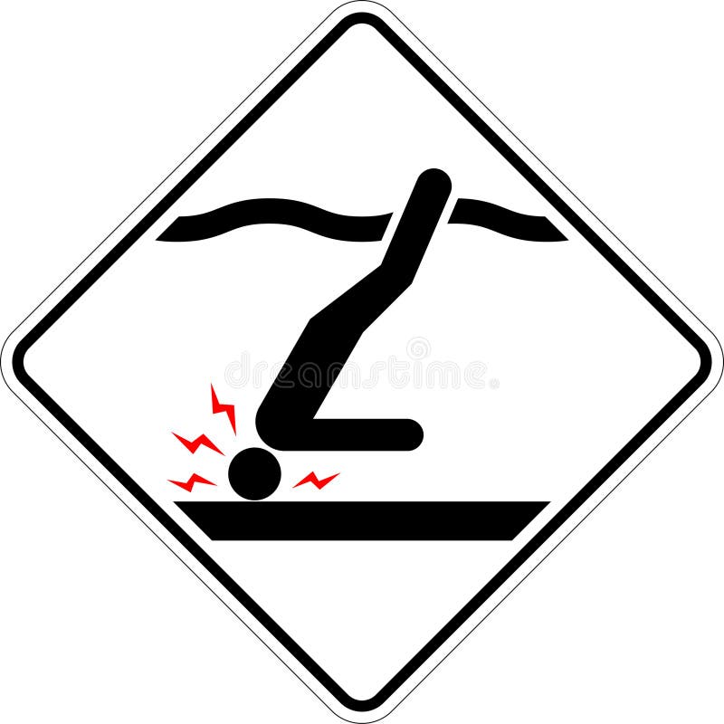 Water Safety Sign Warning - Shallow Water Stock Vector - Illustration ...