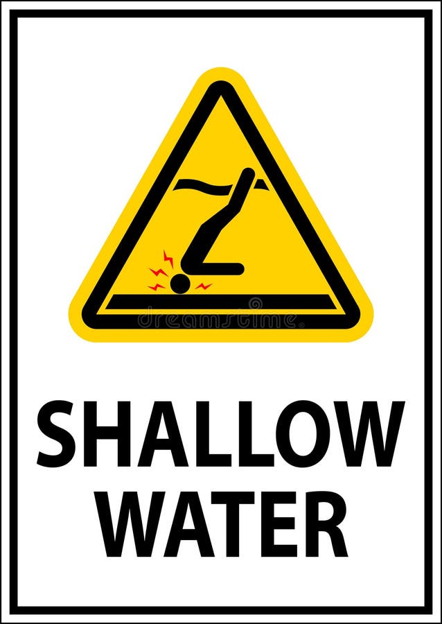 Water Safety Sign Warning - Shallow Water Stock Vector - Illustration ...