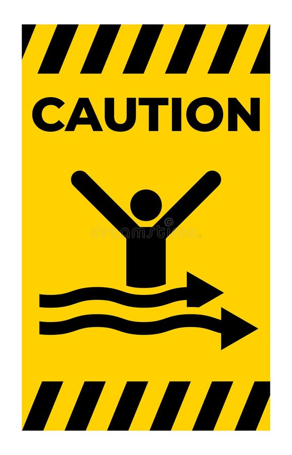 Water Safety Sign Warning - Strong Currents Stock Vector - Illustration ...