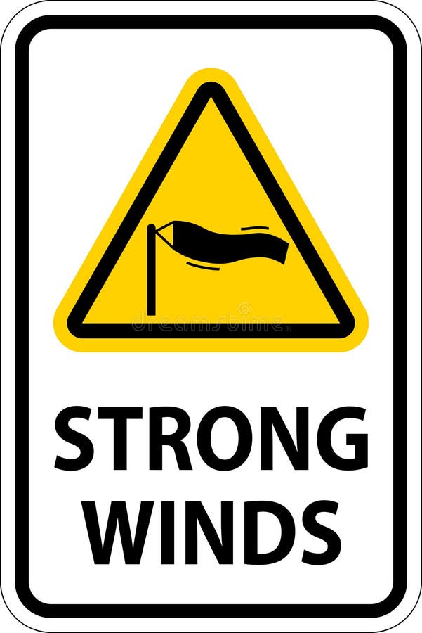Water Safety Sign Warning - Strong Winds Stock Vector - Illustration of ...
