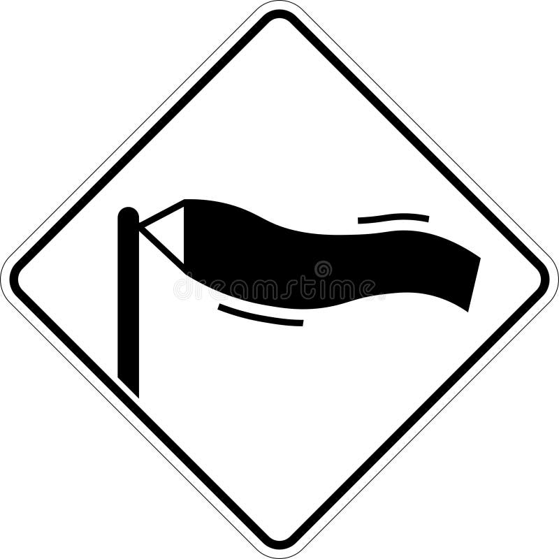 Water Safety Sign Warning - Strong Winds Stock Vector - Illustration of ...
