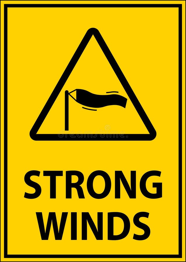 Water Safety Sign Warning - Strong Winds Stock Vector - Illustration of ...