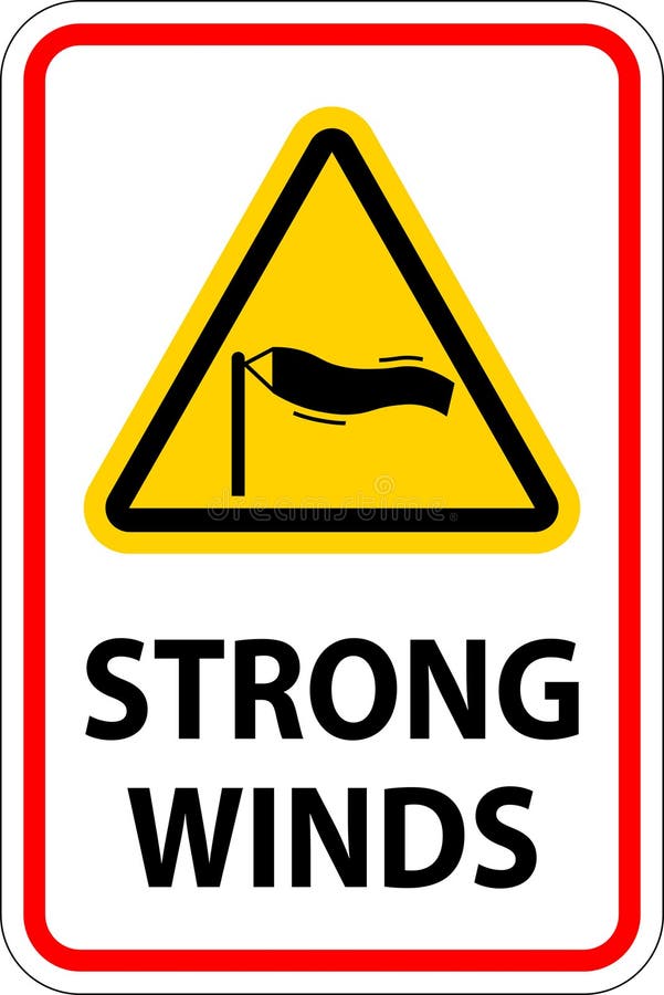 Water Safety Sign Warning - Strong Winds Stock Vector - Illustration of ...