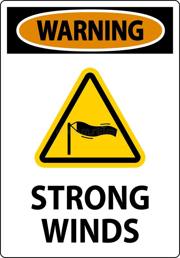 Strong Wind Warning Sign Stock Illustrations – 169 Strong Wind Warning ...