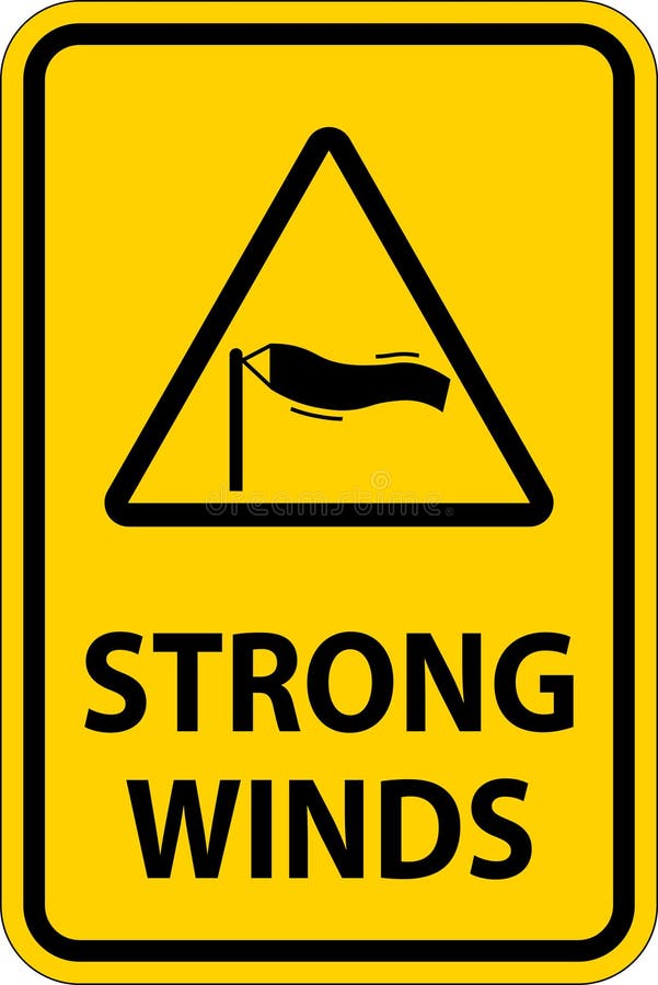 Water Safety Sign Warning - Strong Winds Stock Vector - Illustration of ...