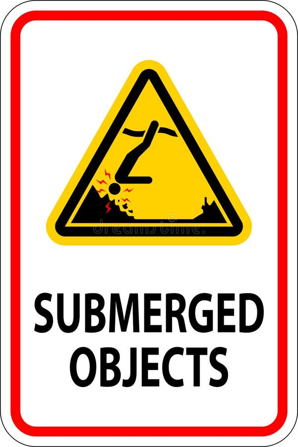 Water Safety Sign Warning - Submerged Objects Stock Vector ...