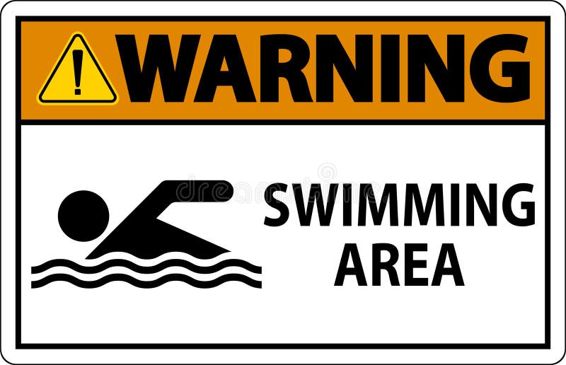 Water Safety Sign Warning - Swimming Area Stock Vector - Illustration ...