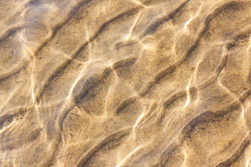 Shallow Water Ripple on Beach Bottom Golden Sand Texture Stock Image ...
