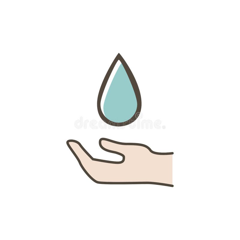 Water Saving Hand Icon on a White Background. Vector Illustration Stock ...