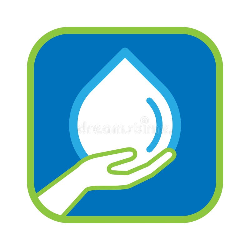 Water Saving Hand Symbol stock vector. Illustration of secure - 273745342