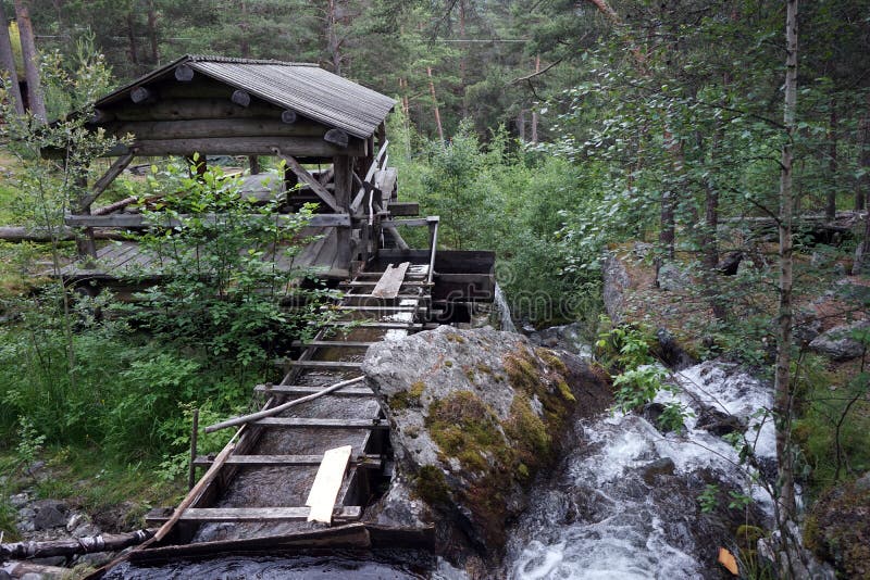 Water sawmill stock image. Image of roof, traditional - 156360279