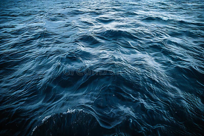 Water, Sea Surface, Dark Blue Water Texture, Calm, Wide Angle, No Waves. Stock Illustration ...
