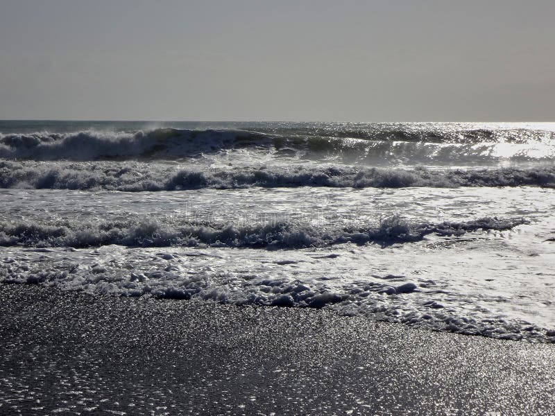 Water of Sea with Waves and the Horizon in the Distance Stock Photo ...