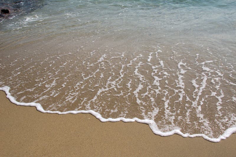 Water of the Sea on the Wet Sand at the Beach Stock Image - Image of ...