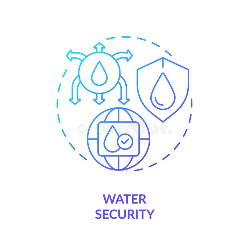 Water Security Blue Gradient Concept Icon Stock Vector - Illustration ...