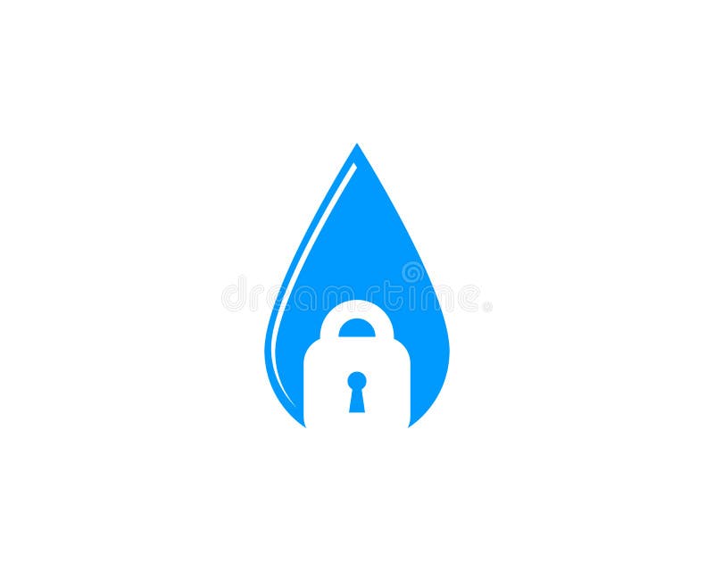 Water Security Lock Icon Logo Design Element Stock Vector ...
