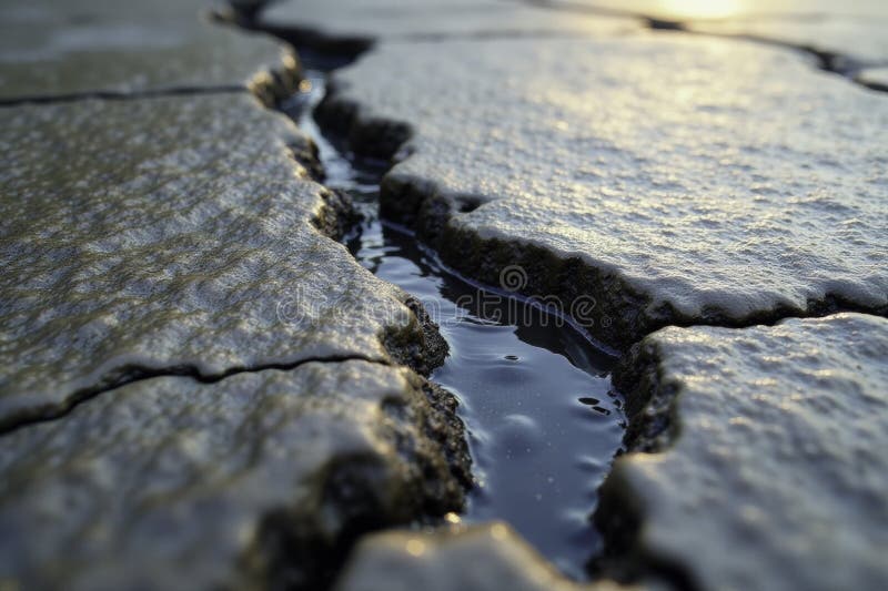 Water Seeping into Cracks on Concrete Surface, Concrete, Seepage ...