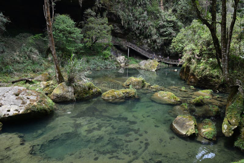 Water Seethed Under the Falls . Stock Photo - Image of pond, mysterious ...