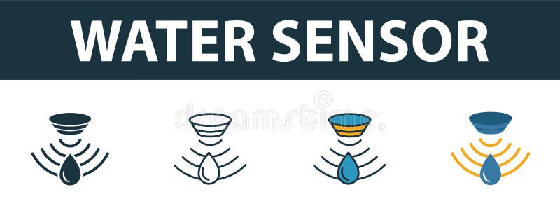 Water Sensor Icon Set. Premium Symbol in Different Styles from Sensors ...