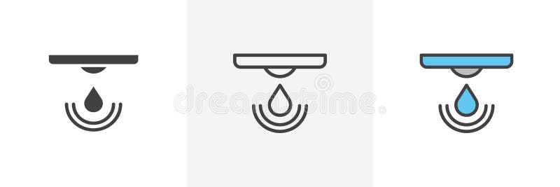Water Sensor Vector Icon. Water Flow Drop Control Sensor Logo Design ...