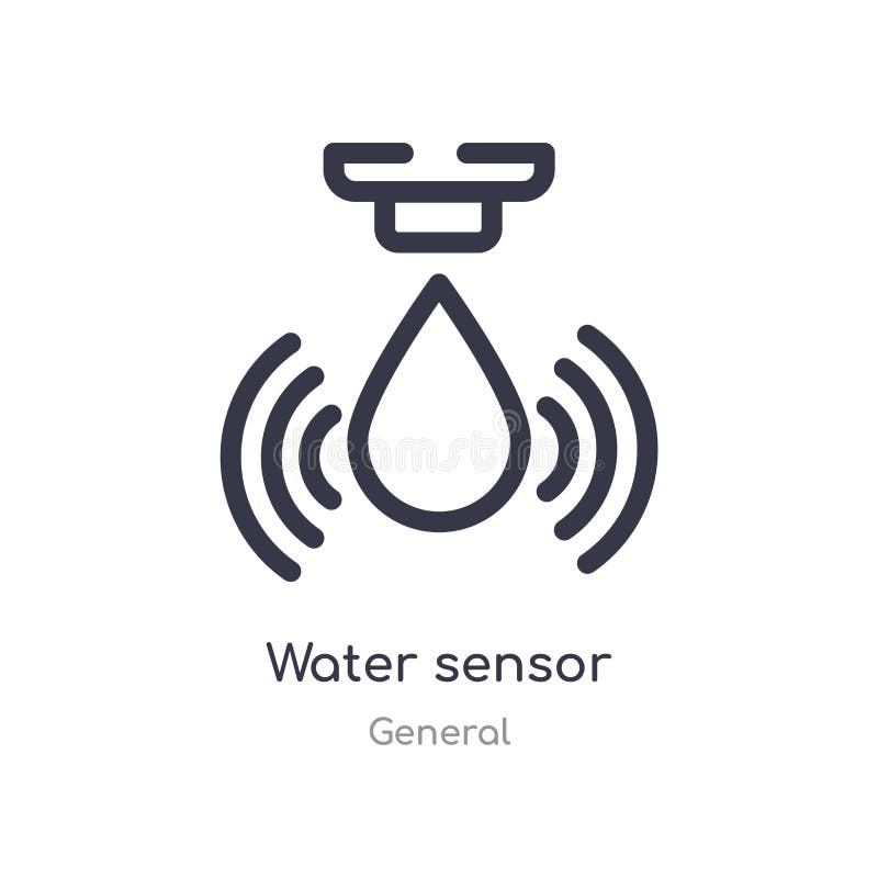 Water Sensor Outline Icon. Isolated Line Vector Illustration from ...