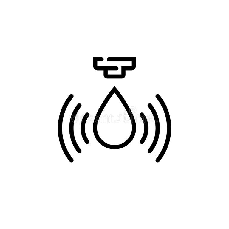 Water Sensor Vector Icon. Water Flow Drop Control Sensor Logo Design ...