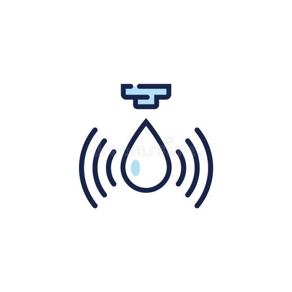 Water Sensor Vector Icon. Water Flow Drop Control Sensor Logo Design ...
